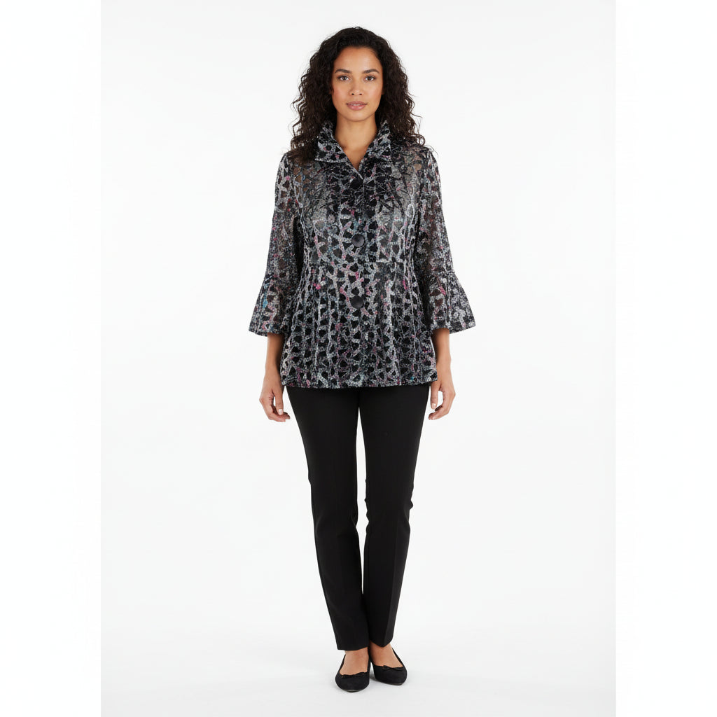 Damee NY Sequined Soutache Short Jacket in Silver - 400-SLV – Shop My Fair Lady