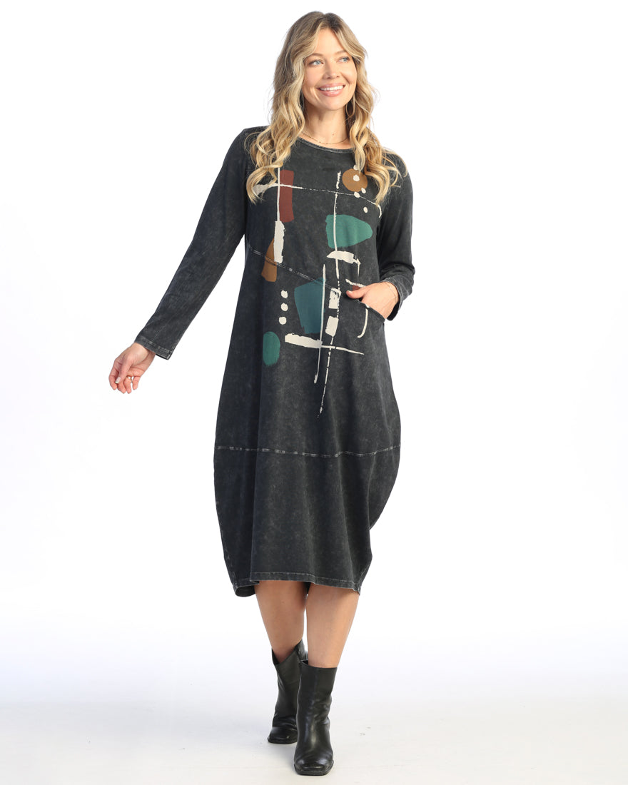 "Chroma" Mineral Washed Cocoon Dress with Pocket - M123-2029 - Size 2X – Shop My Fair Lady
