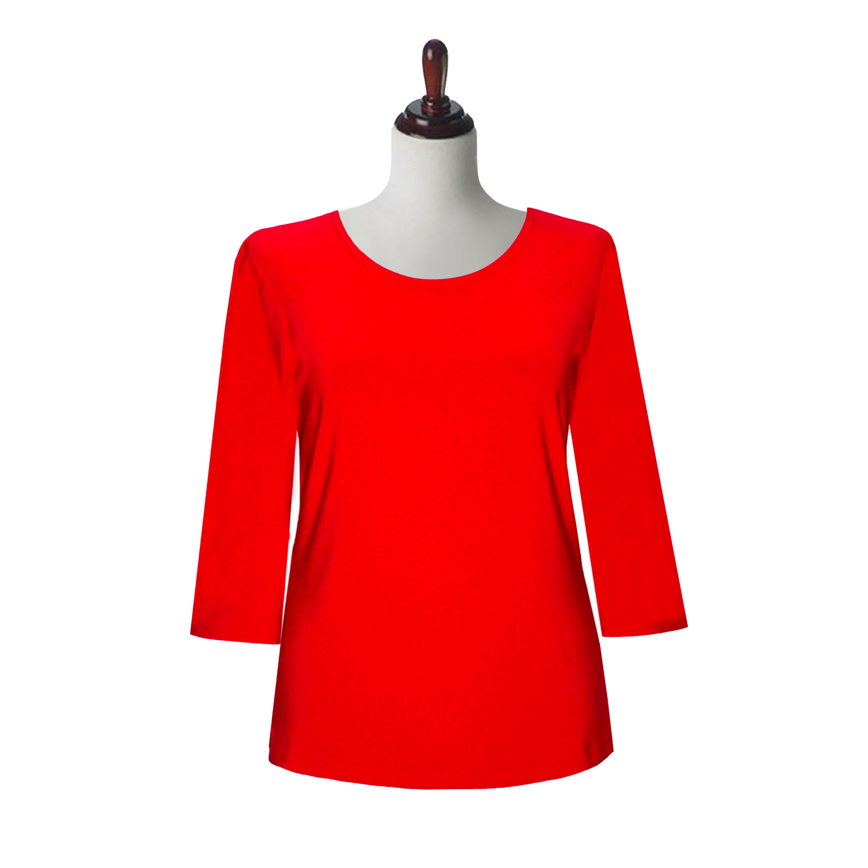 Solid Round Neck Top in Red - PH-L-RD – Shop My Fair Lady
