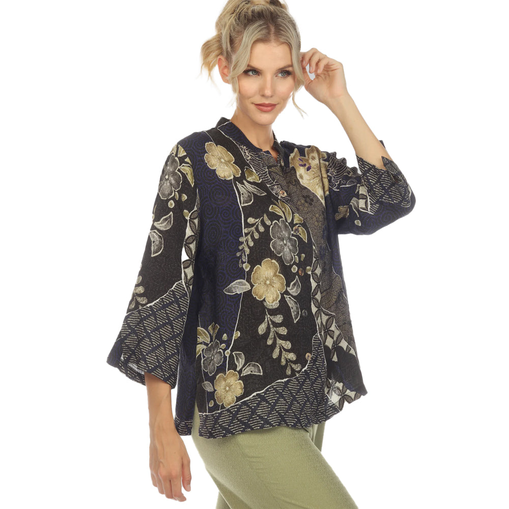Japanese Art Inspired Floral Blouse - 1213JK – Shop My Fair Lady