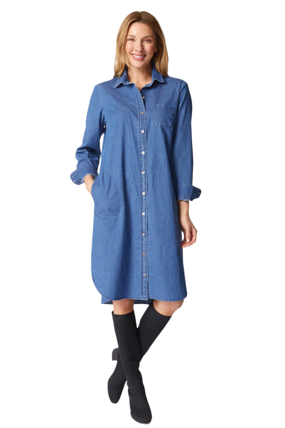 Denim Cafe Midi Dress - 15287 – Shop My Fair Lady