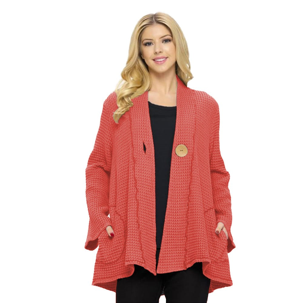 One-Button Waffle Jacket in Chili- BW-117-CHIL - Size XL – Shop My Fair ...