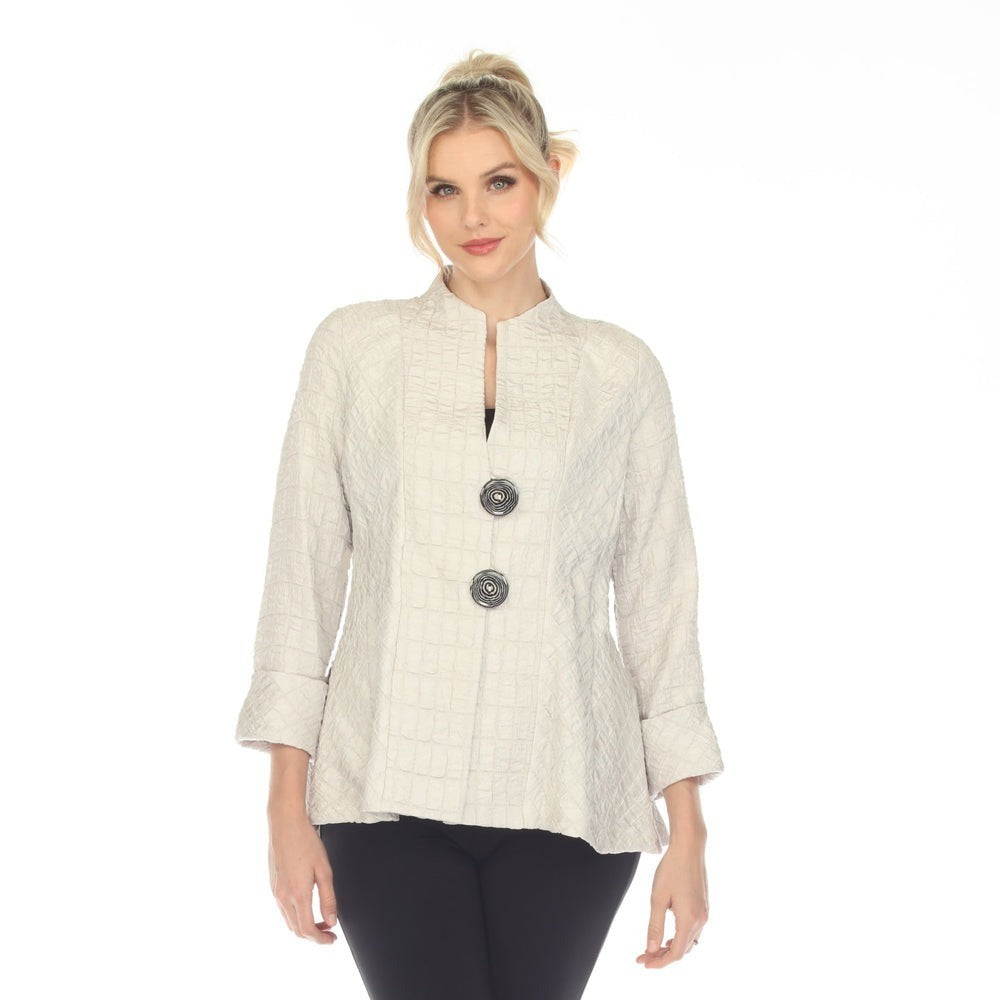 Textured Jacquard Fit & Flare Jacket in Champagne- 6293J-CHPH – Shop My ...