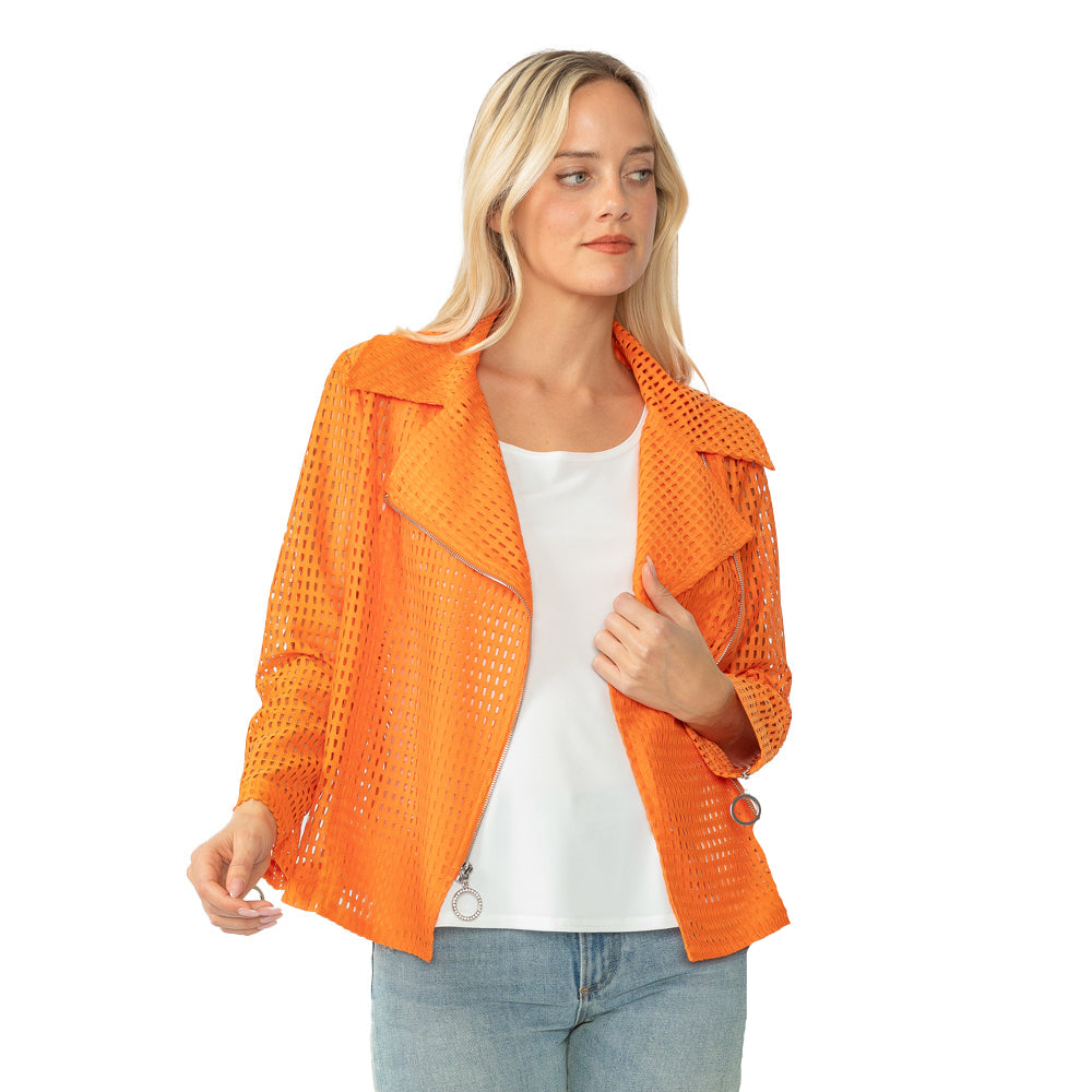 Orange Perforated Moto Jacket - 6462J-OJ - Size L Only! – Shop My Fair Lady