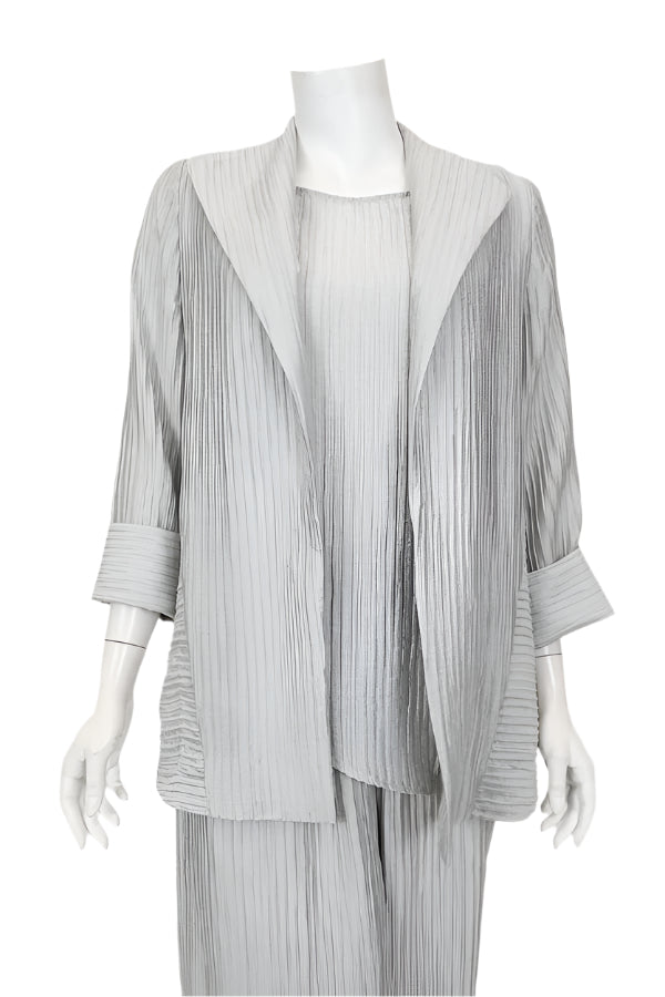 Textured Stripe Easy Open Front Jacket in Silver - 6831J-SLV – Shop My ...