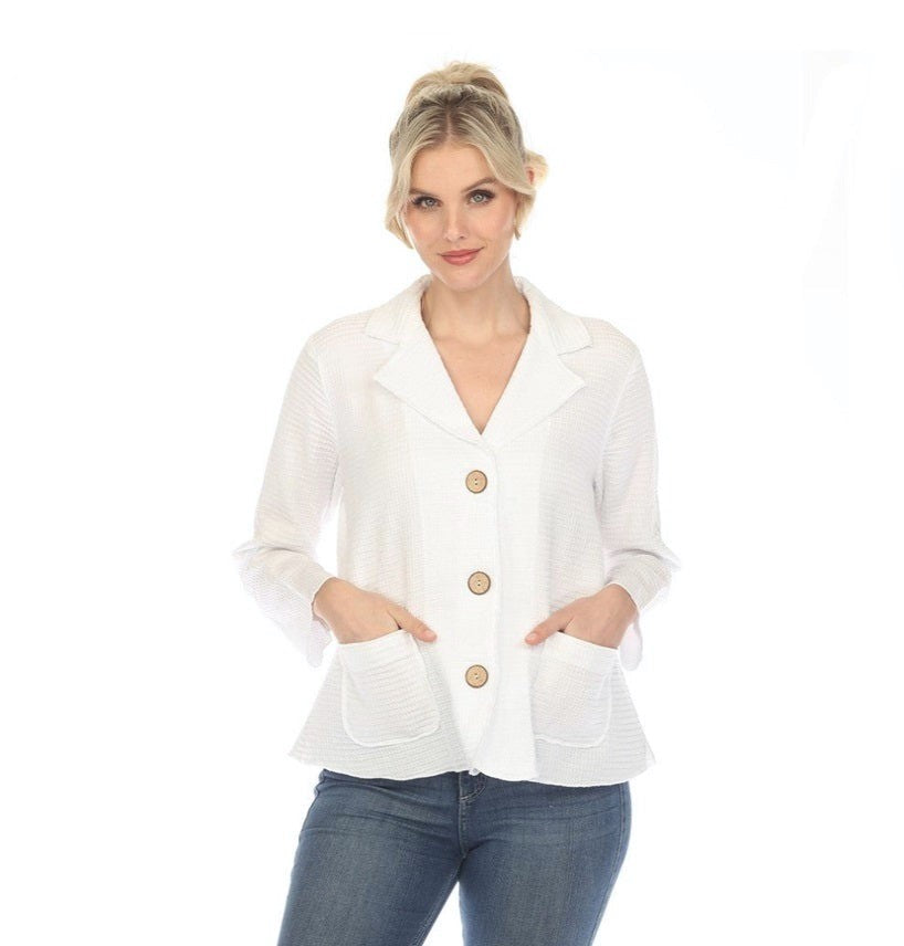 Focus Lightweight Waffle Jacket in White - FW155-WT – Shop My Fair Lady