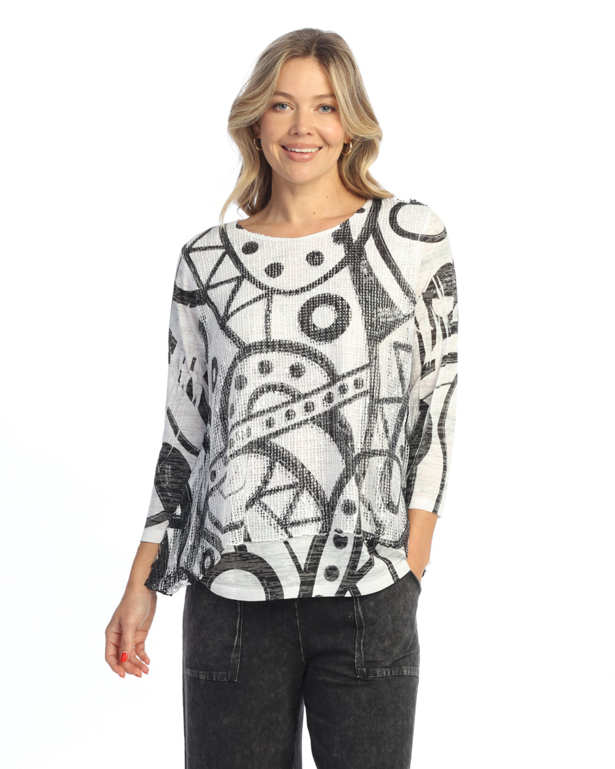 “Cay” Boucle Mesh Tunic Top - BC4-2071 – Shop My Fair Lady