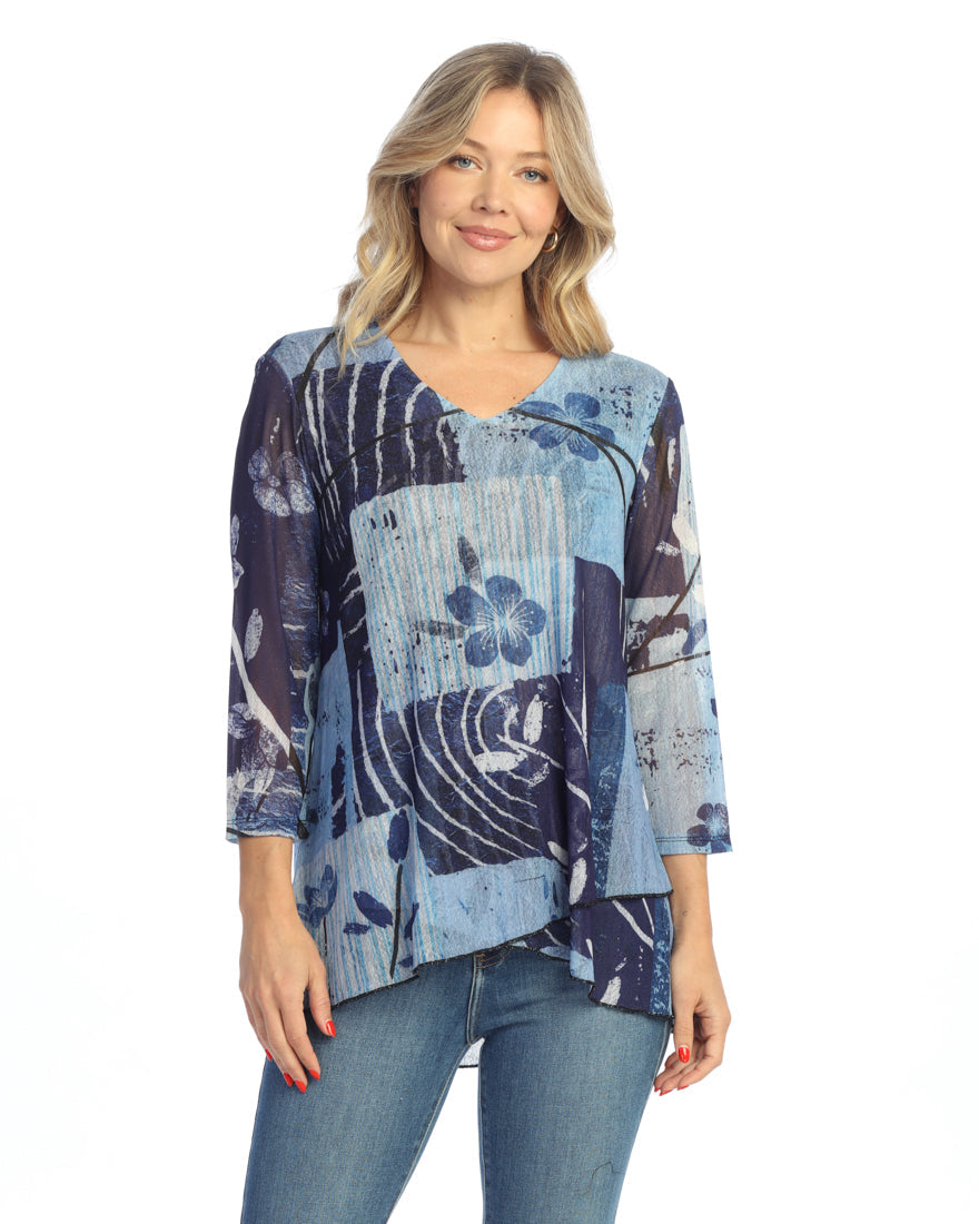 "Hana" Crepe Mesh Criss Cross Hem Tunic Top - CM2-2075 – Shop My Fair Lady