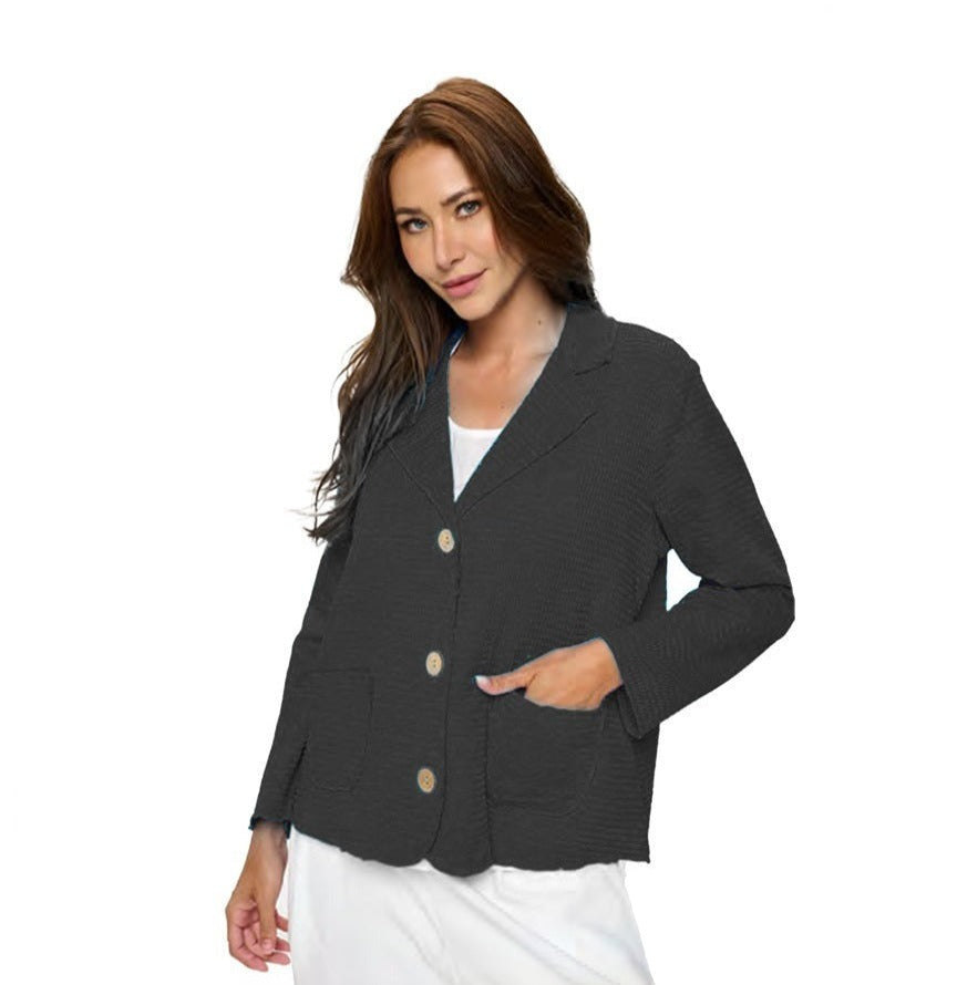 Focus Lightweight Waffle Jacket in Black - FW155-BK – Shop My Fair Lady