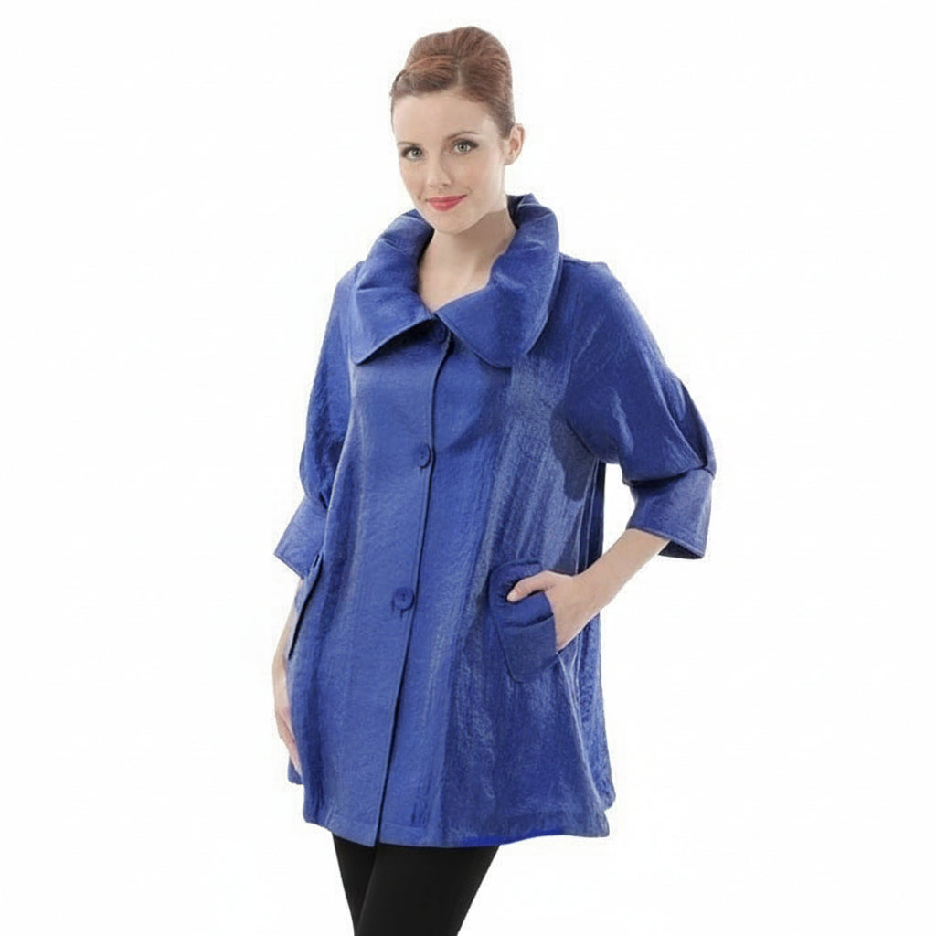 Damee NYC Shimmery Signature Swing Jacket in Royal Blue - 200-RB – Shop ...
